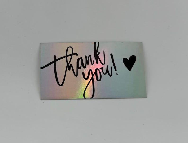 Holographic Thank You Cards for Small Businesses - Etsy