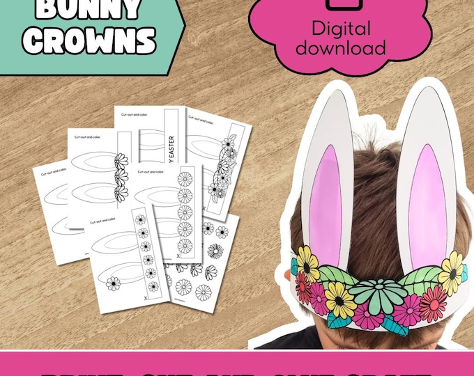 DIY Bunny Paper Crown Classroom Party Crafts for Kids Easter Paper ...