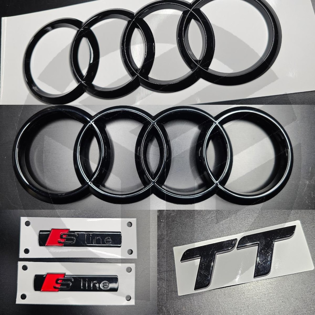 Audi TT MK2 06-14 Gloss Black Badges Bonnet/boot/fender Full Set 2 X S ...