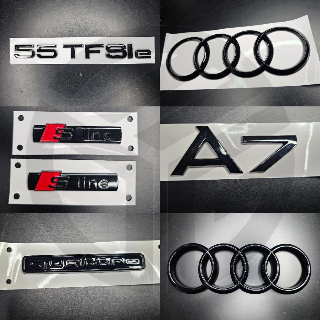 Audi A7 19+ Hybrid Gloss Black Badges Grille/fender/boot Set 2 X S-line ...