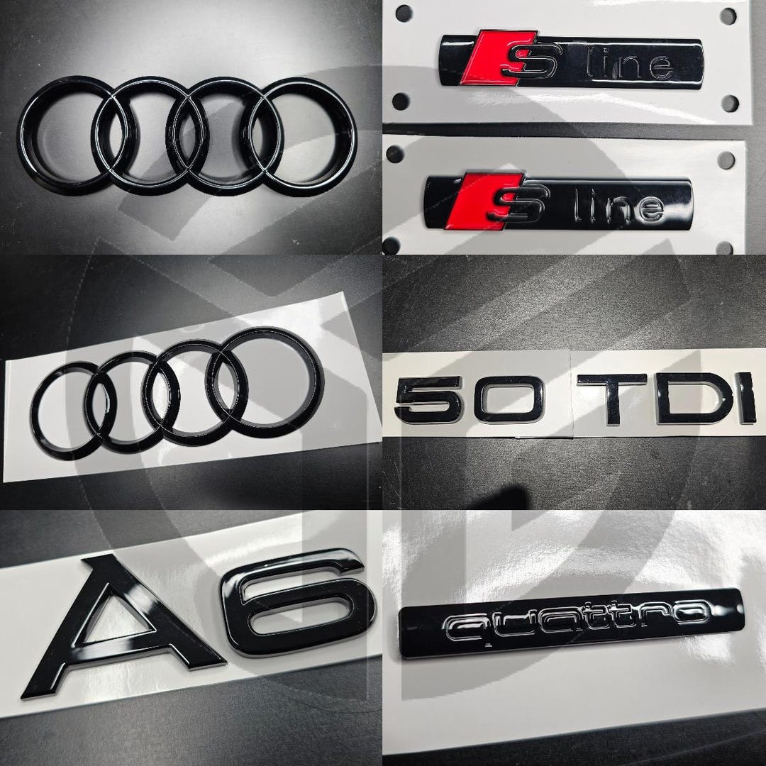 Audi A6 2016-2018 C7.5 Facelift Version Gloss Black Badges Grille ...