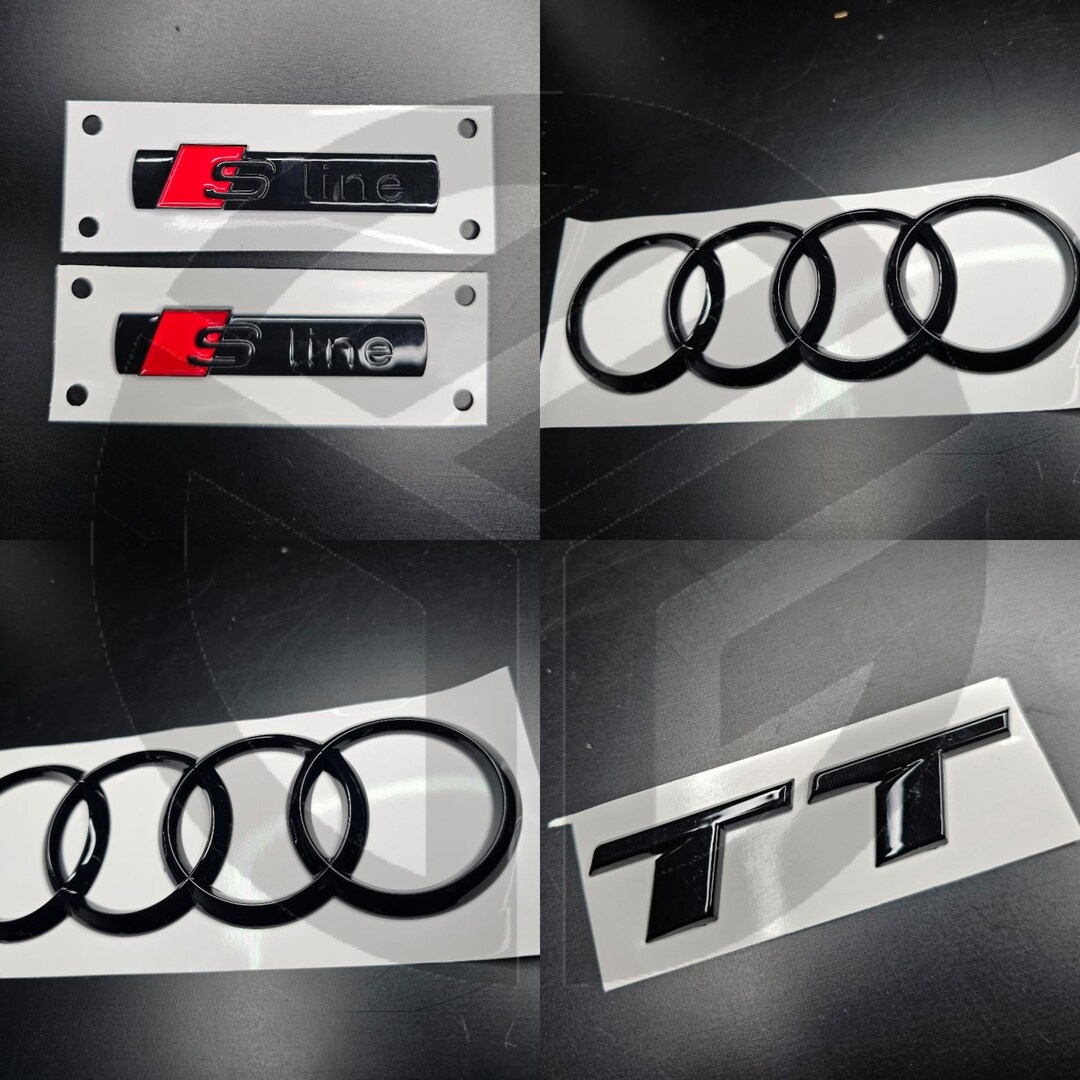 Audi TT MK3 15-23 Gloss Black Badges Bonnet/boot/fender Full Set 2 X S ...