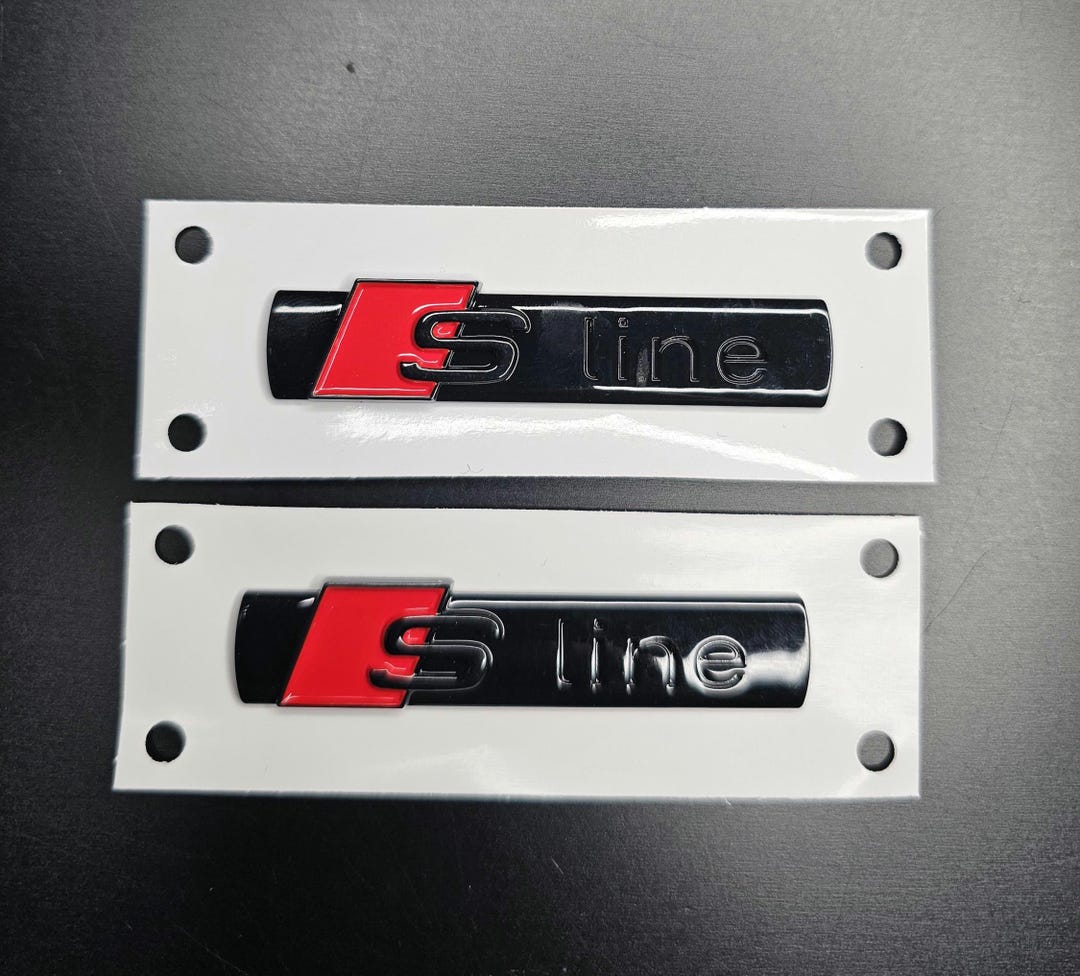 Audi 2 X S-line Gloss Black Fender Badges All Models Audi 2 X S-line ...