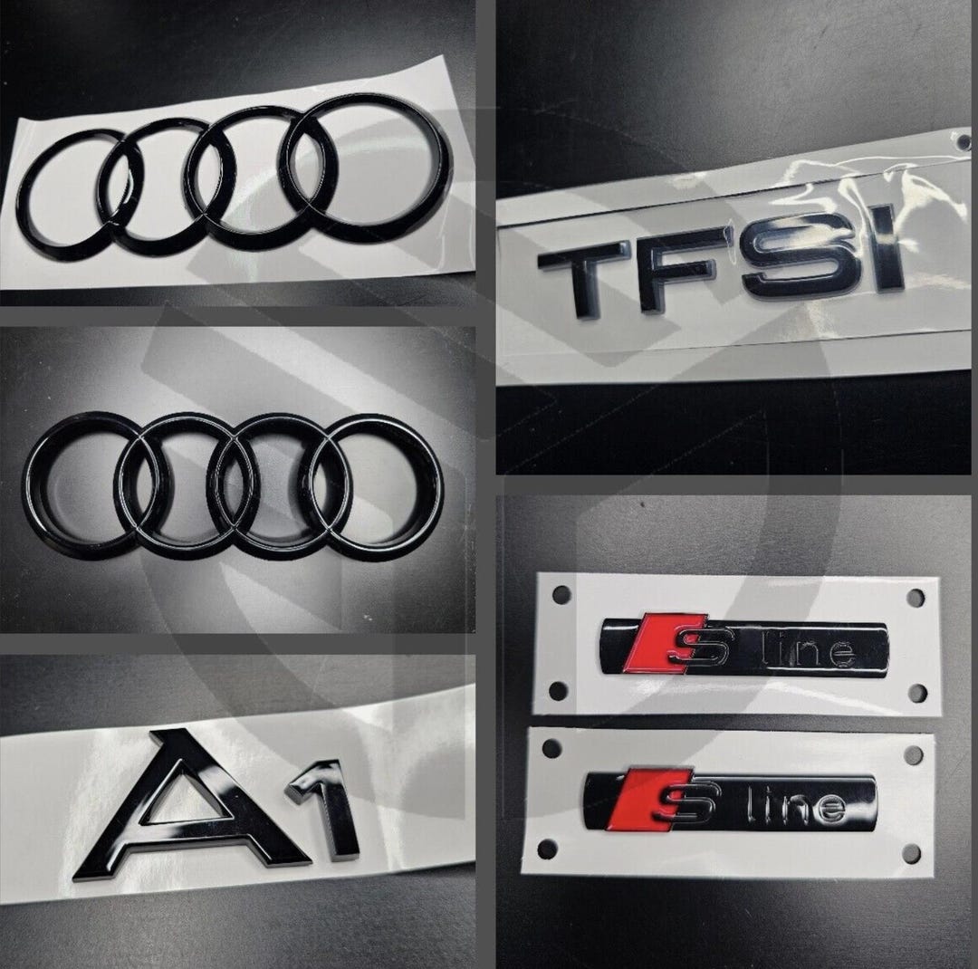 Audi A1 2010-2018 Gloss Black Badges Grille/boot/fender Full Set 2 X S ...