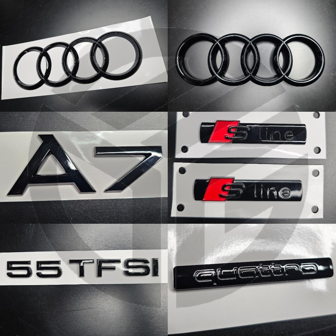 Audi A7 2019+ Gloss Black Badges Grille/fender/boot Set 2 X S-line ...