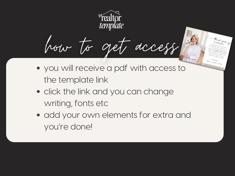 Editable Realtor Thank You Card Template | Canva Editable| Real Estate ...