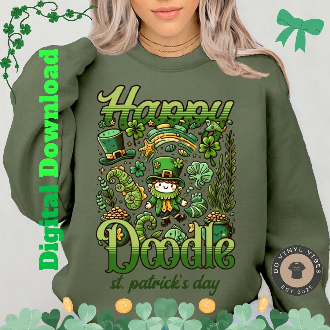 Happy ‘doodle’ St Patricks Day PNG Design Download, Instant Digital ...