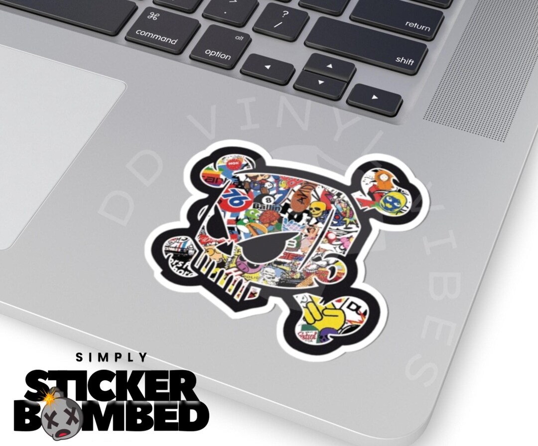 Sticker Bombed Skull Vinyl Decal: JDM Car Enthusiast Laptop Sticker - Etsy