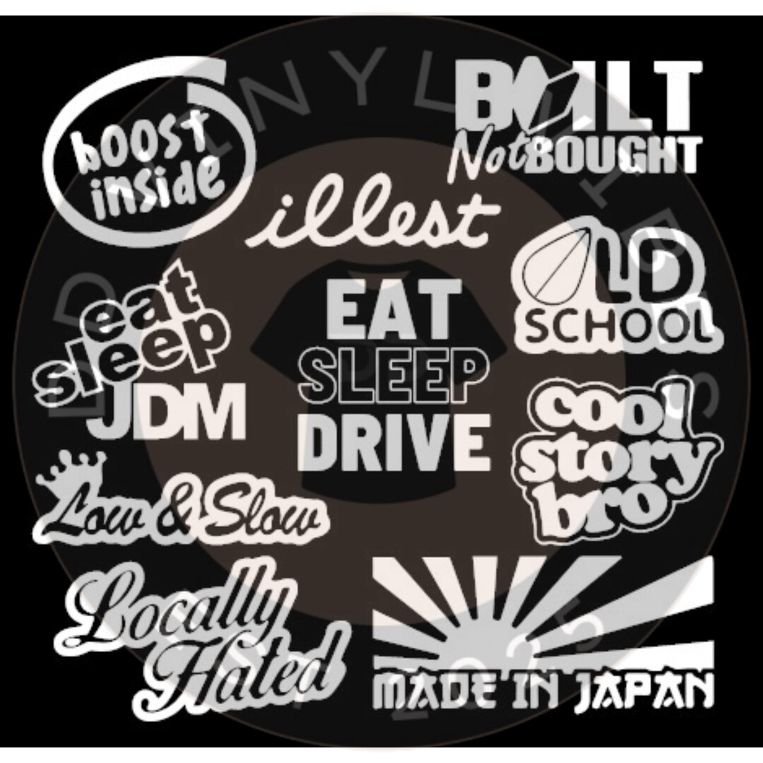 JDM Sticker Pack, Vinyl Decal Sticker, Sticker for Windshield, Windows ...