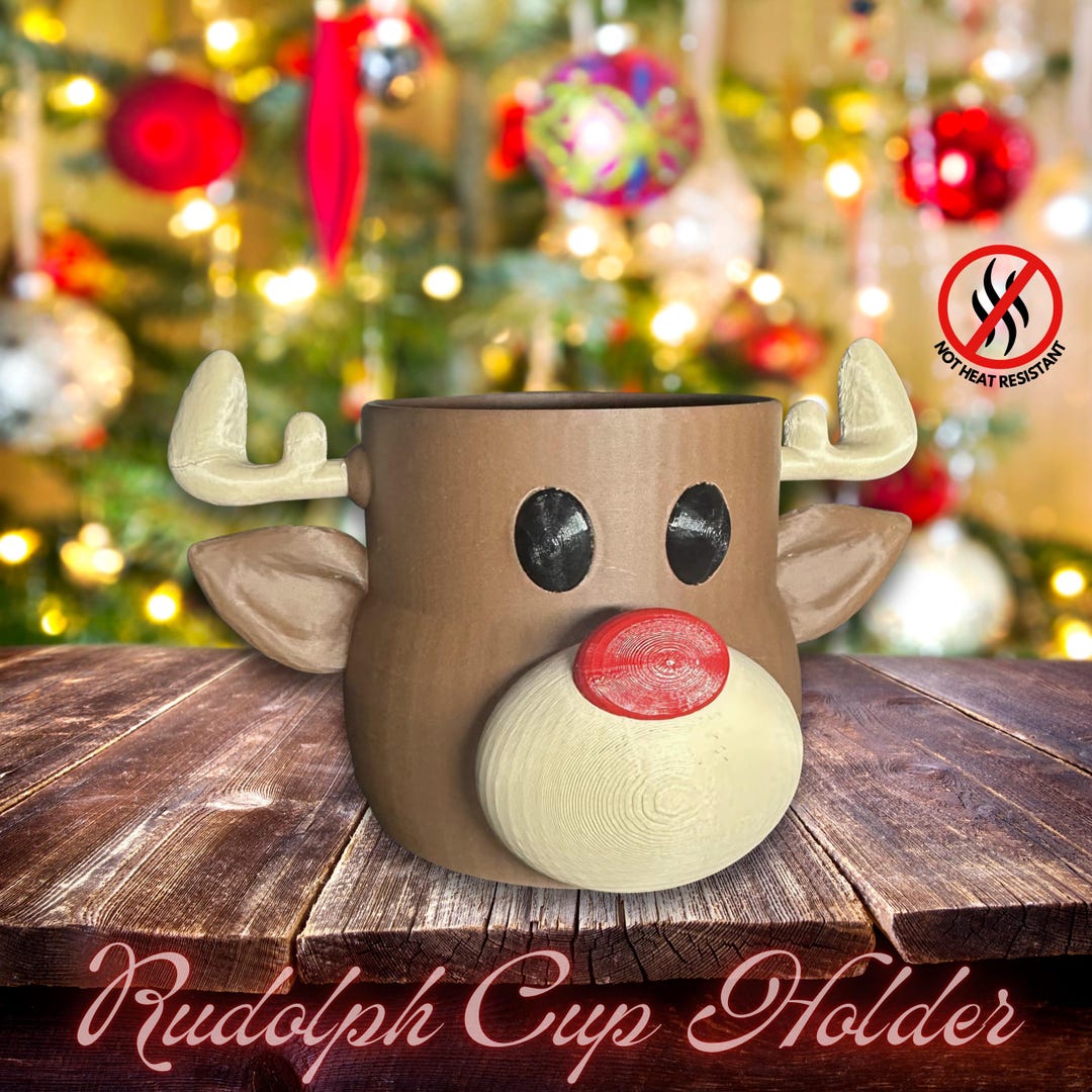 Rudolph Reindeer Cup Holder - Festive Christmas Mug & Holiday Decor ...