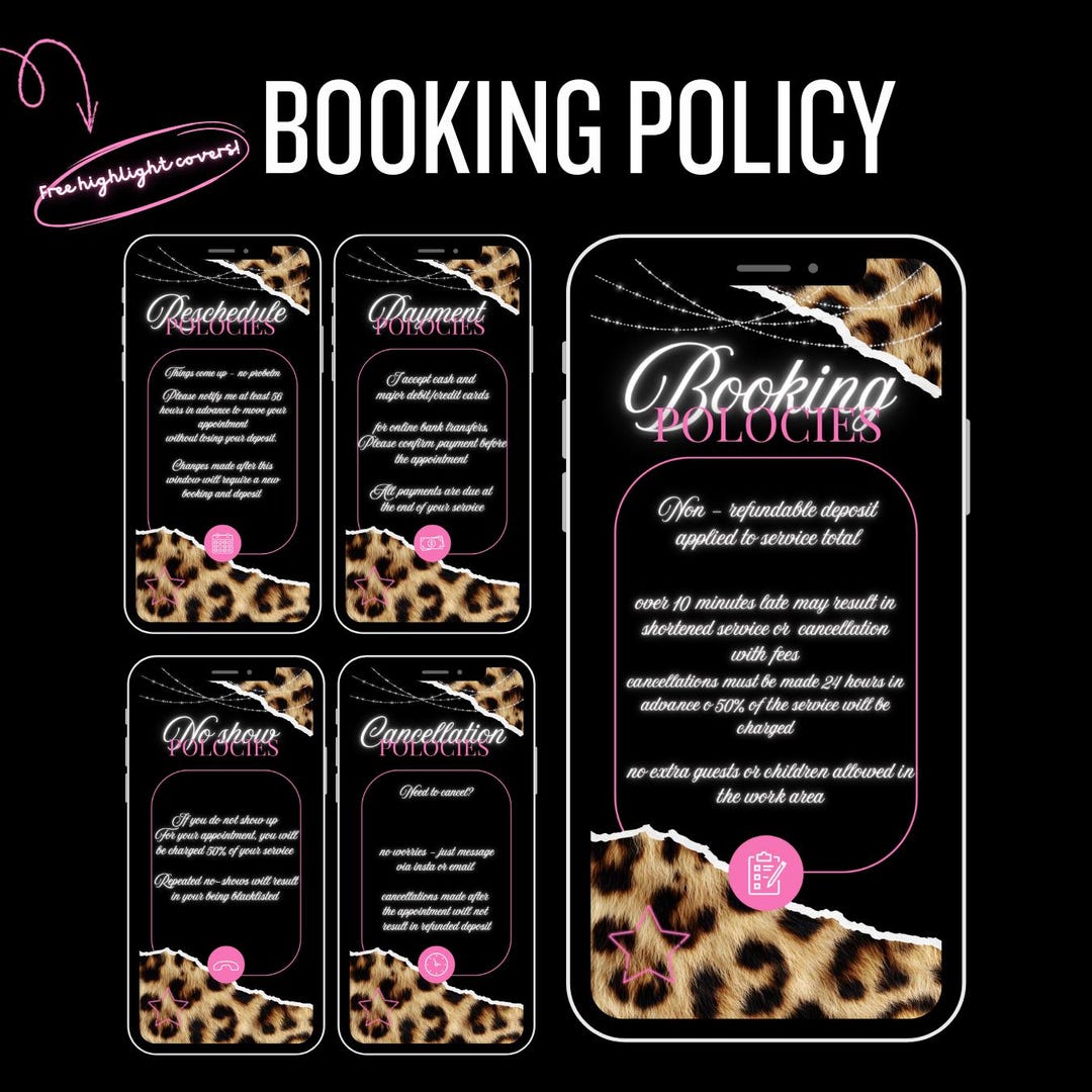 Pink Leopard Insta Story Policies | Small Business Guidelines | Social ...