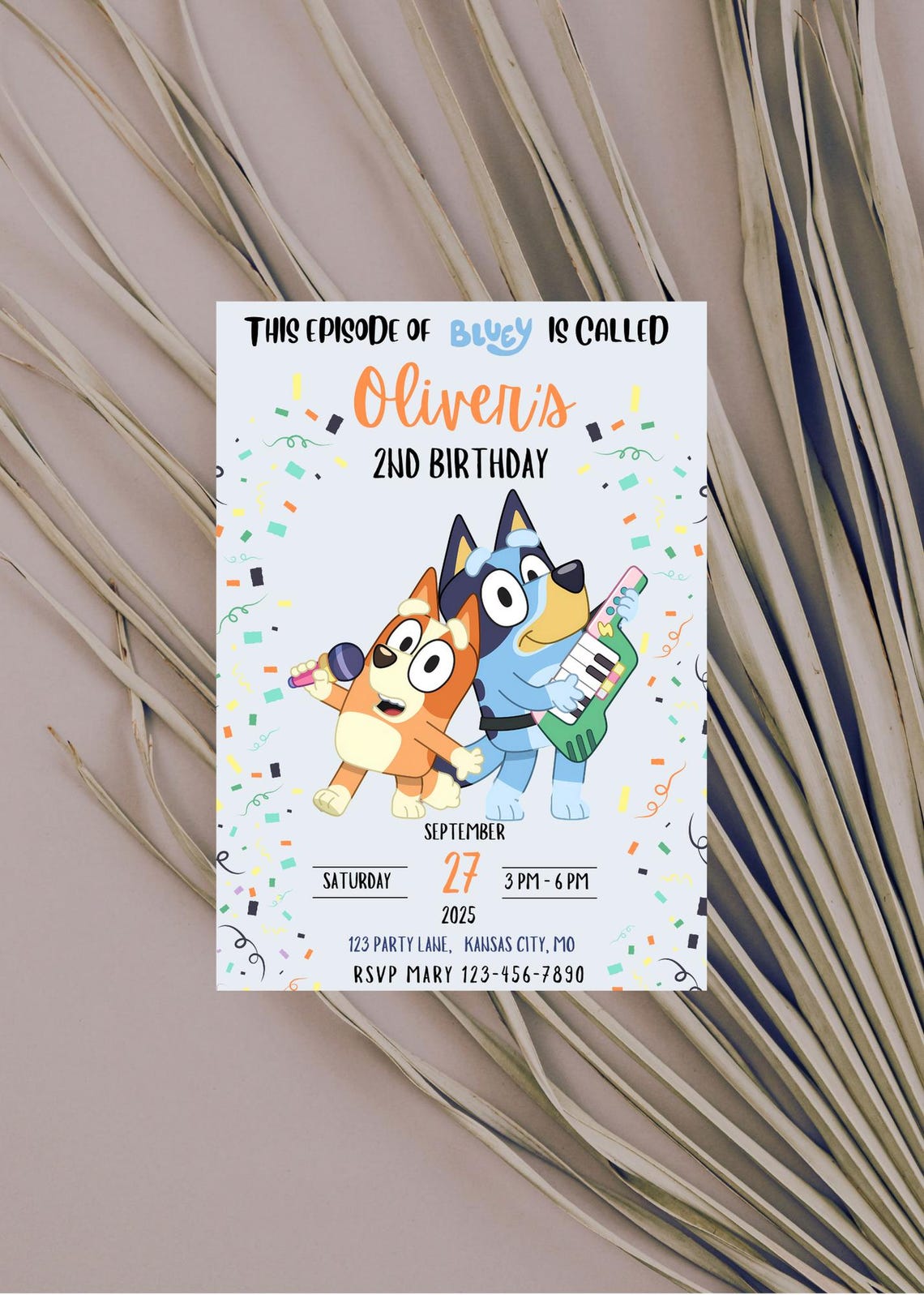 Bluey Birthday Invitation, Blue Invitation, Digital Invite, Editable ...
