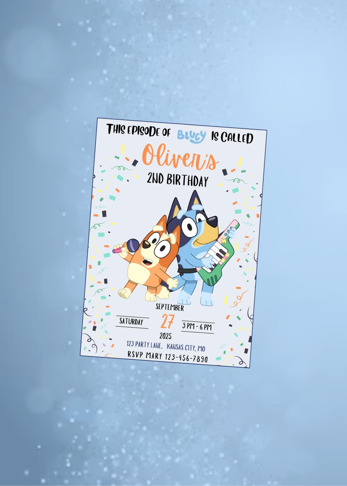 Bluey Birthday Invitation, Blue Invitation, Digital Invite, Editable ...