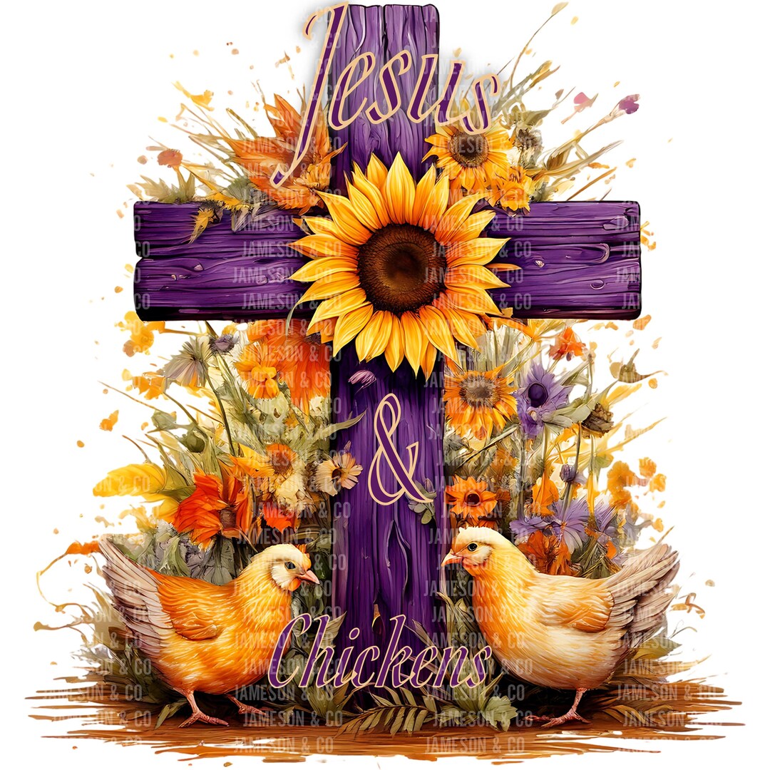 Jesus and Chickens PNG, Chicken Lover Digital Design, Jesus Lover Png ...