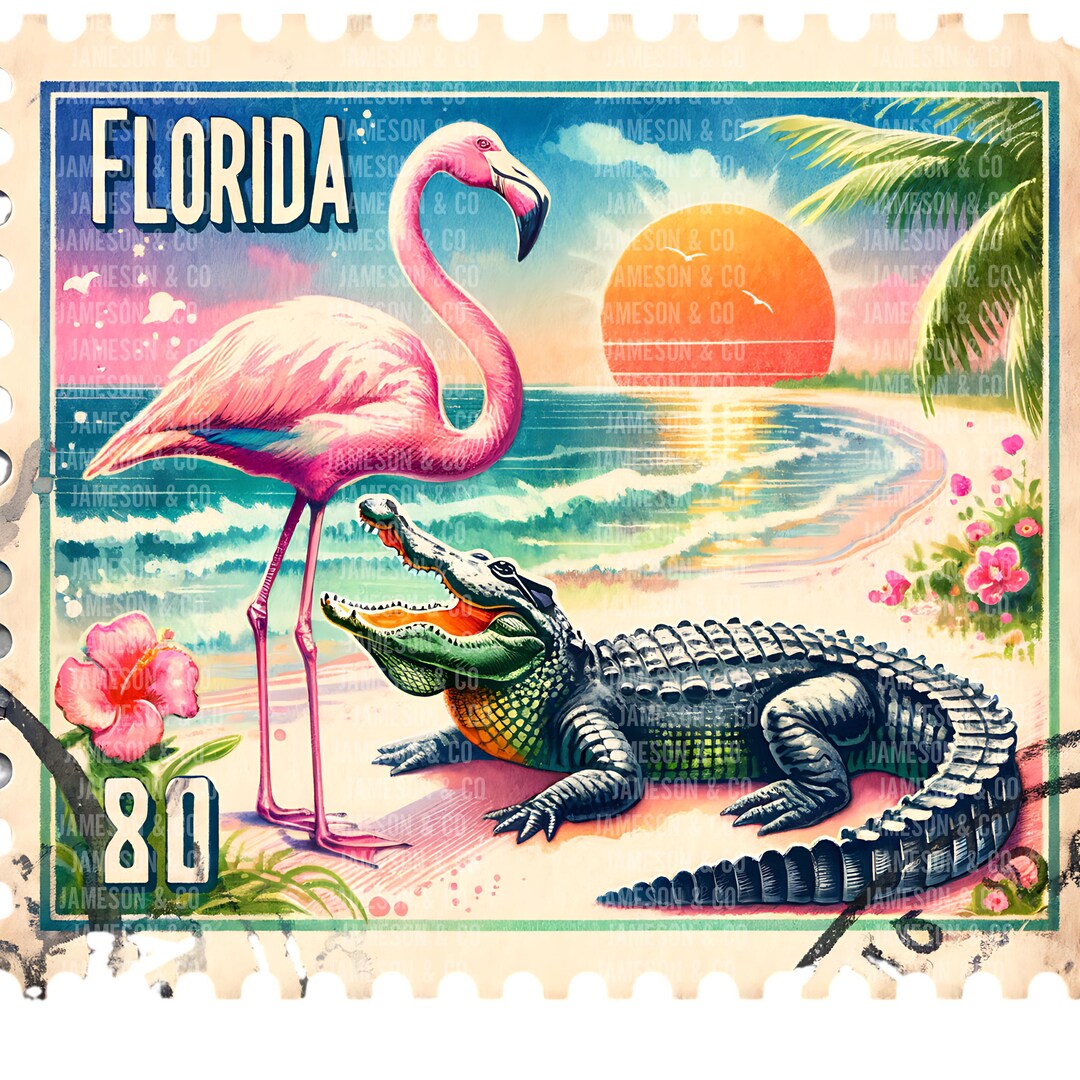 Florida Stamp State PNG, Vintage Stamp Sublimation Design, USA State ...