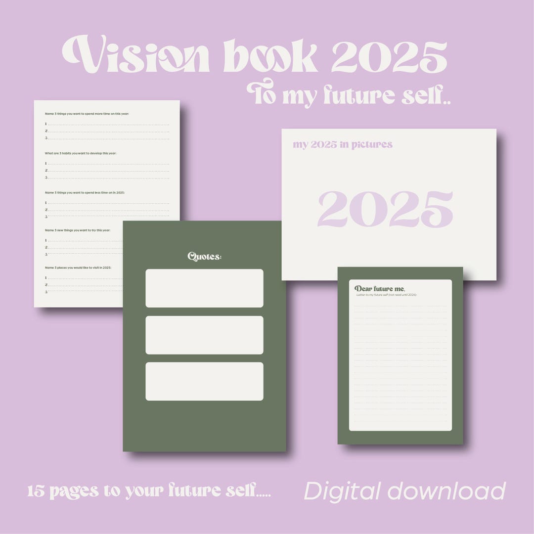 Vision Book 2025 Dear Future Me to My Future Self - Etsy