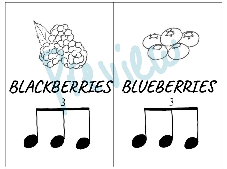 Flashcards - Fruit Rhythms - Etsy