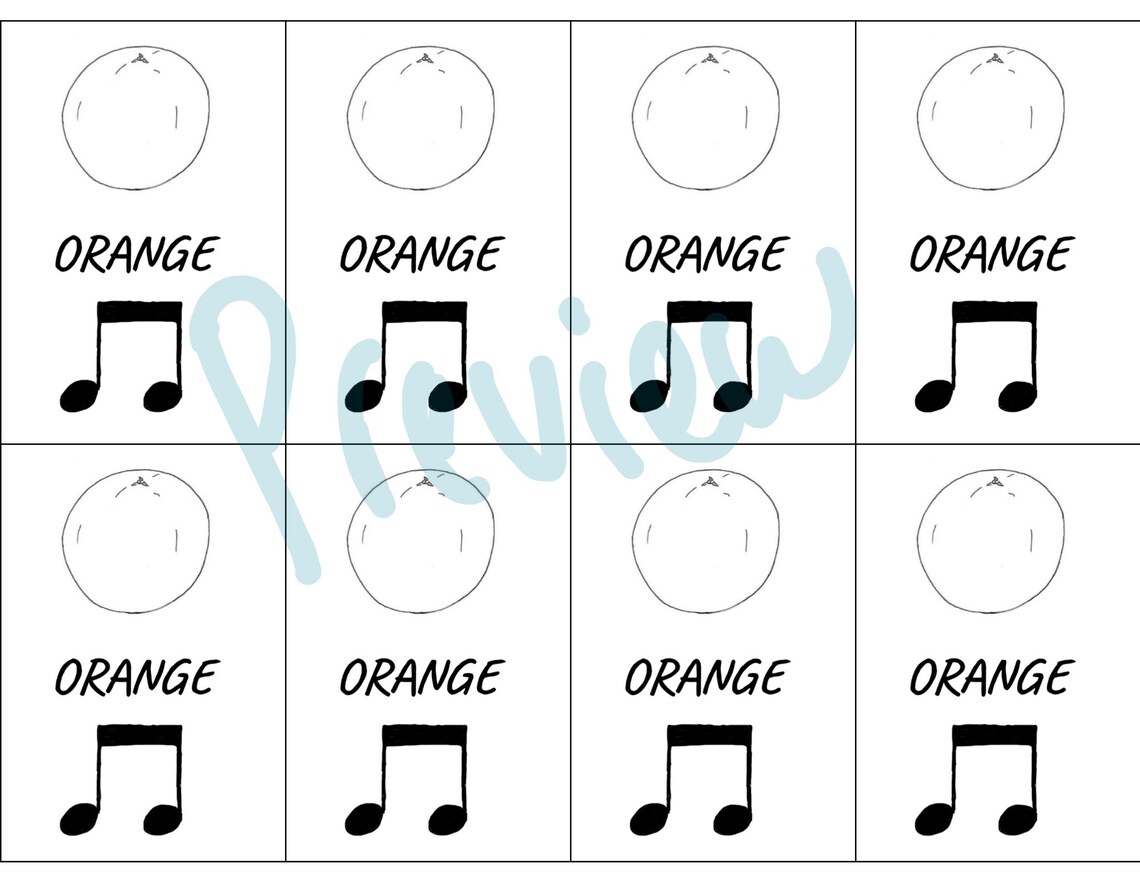 Flashcards - Fruit Rhythms - Etsy