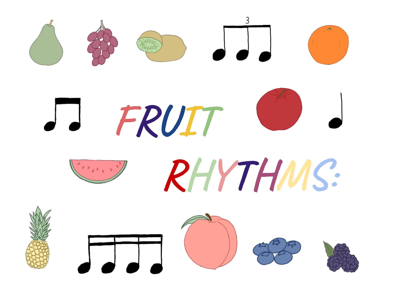 Flashcards - Fruit Rhythms - Etsy