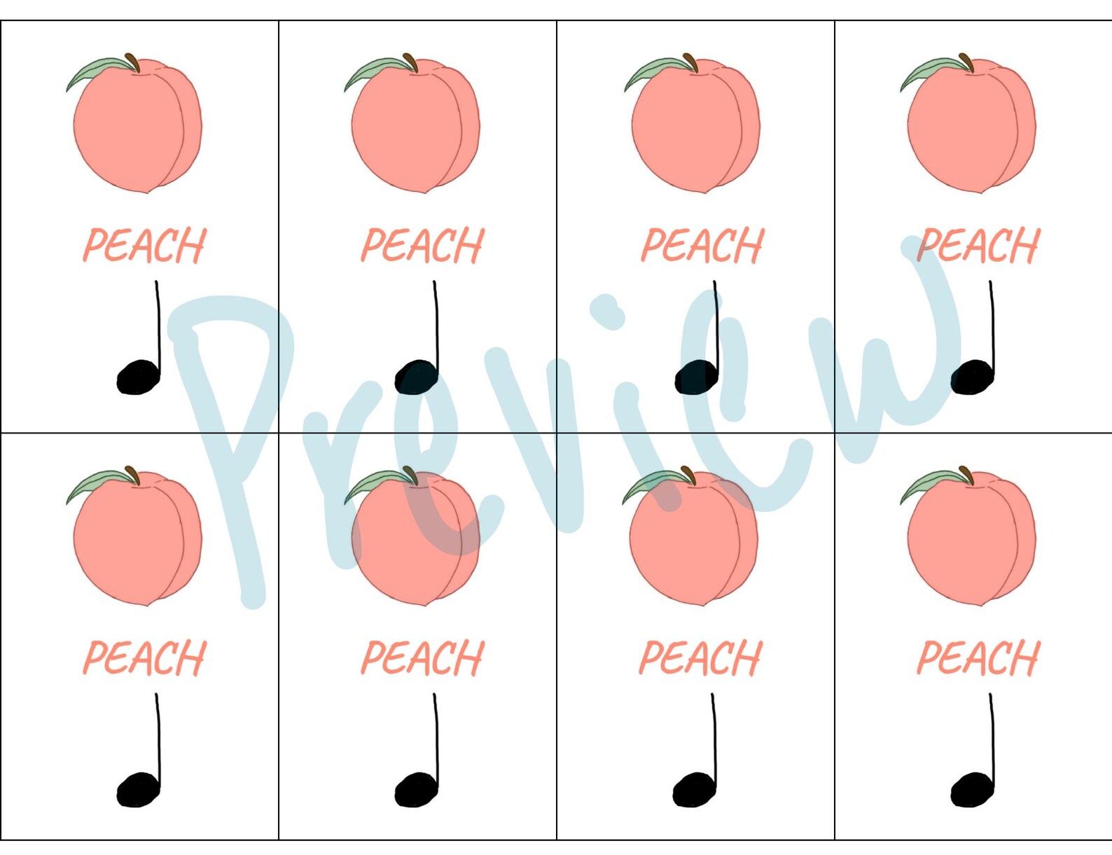 Flashcards - Fruit Rhythms - Etsy