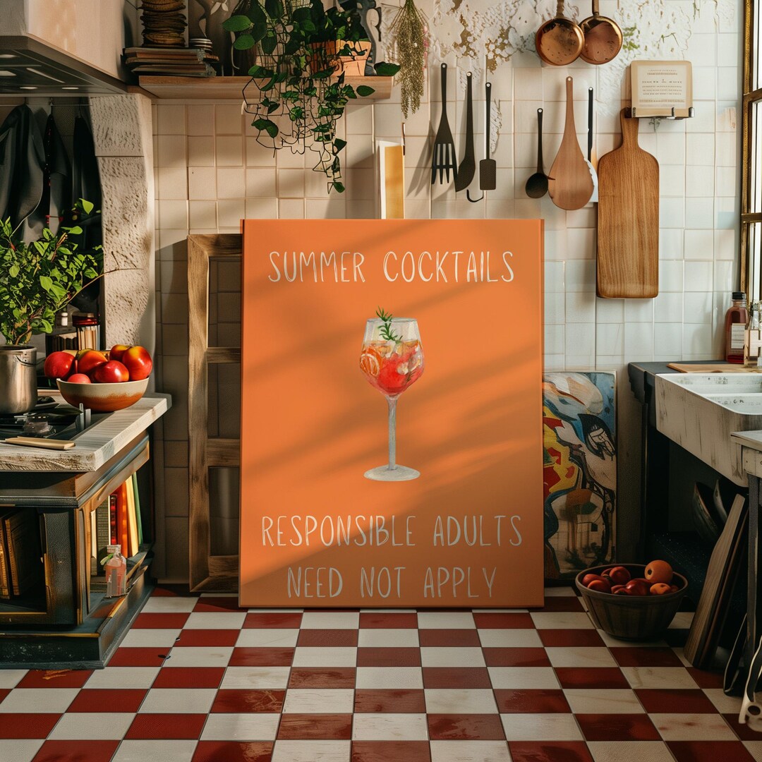 Cocktail Print, DIGITAL, Cocktail Poster, Cocktail Prints, Funky Wall ...