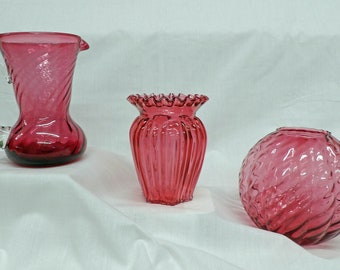 Cranberry glass | Etsy