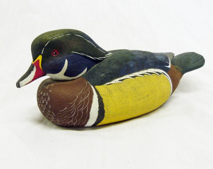 Rare Randy Tull Carved Wood Drake Duck Decoy Ducks Unlimited in Great ...