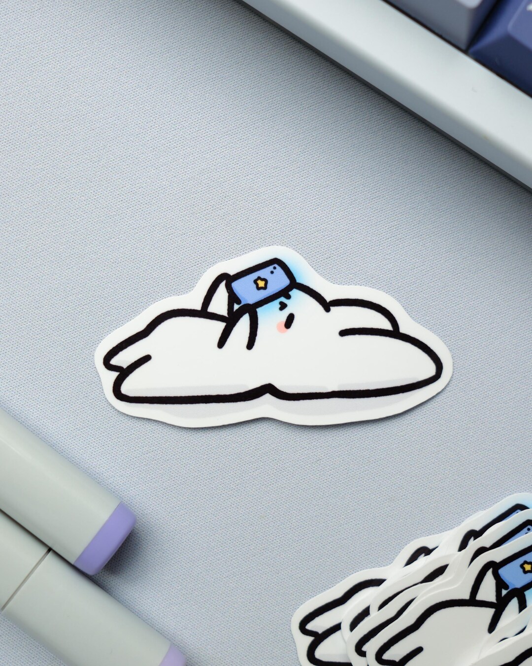 Phone Rotting Bunny Rabbit Sticker, Vinyl Waterproof Sticker, Cute Cool ...