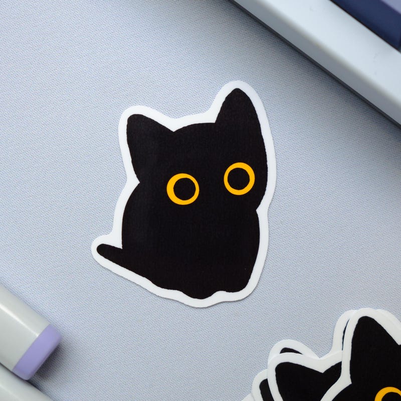 Black Cat Stickers - Etsy