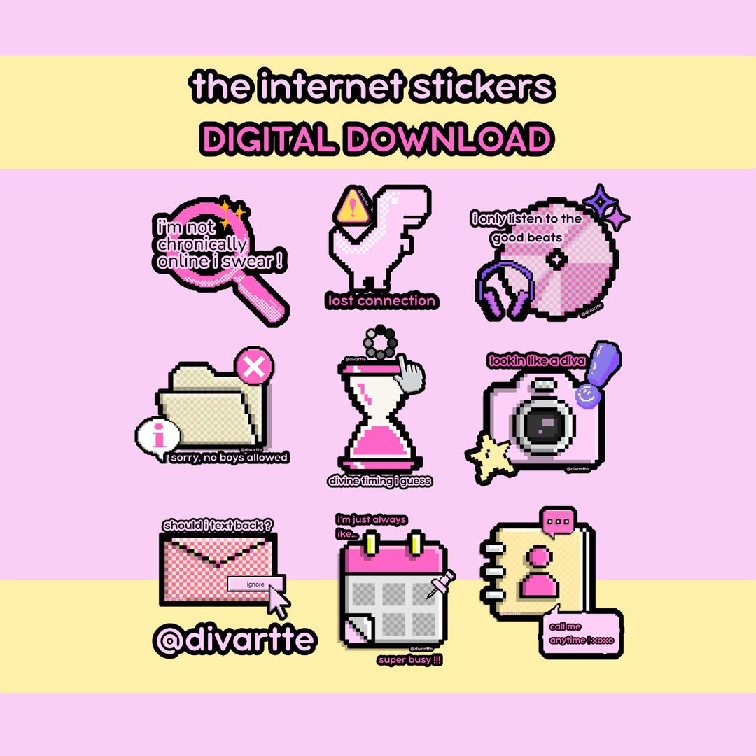 The Internet Stickers Y2k - Etsy