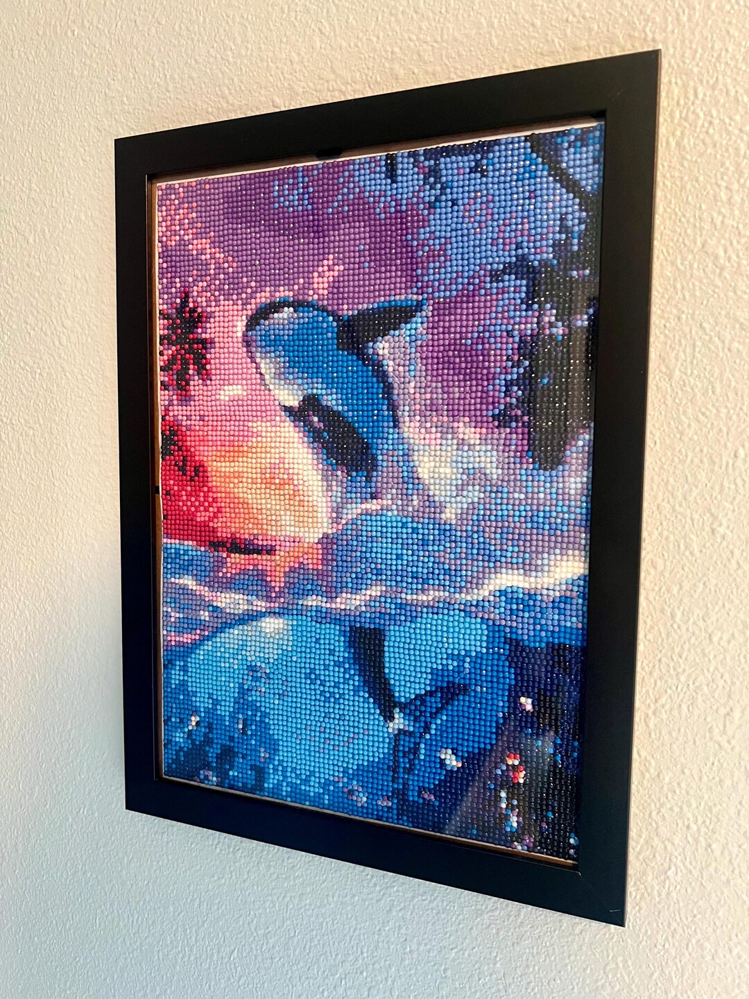 Framed and Completed Killer Whale Diamond Art Painting – Breaching Orca ...