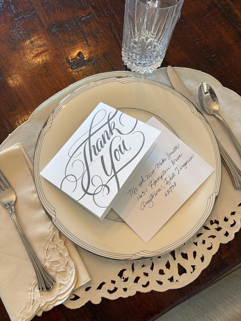 Handwritten Cursive Thank You Notes: Personalized Stationery With ...