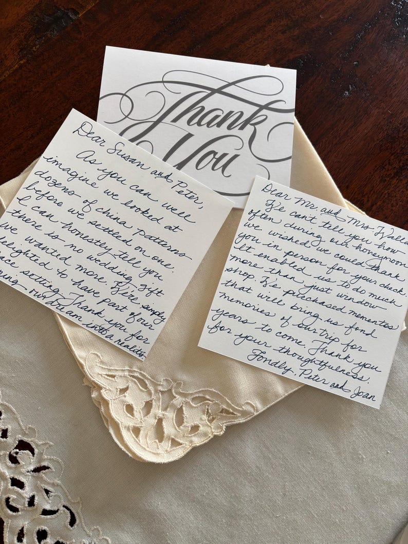 Handwritten Cursive Thank You Notes: Personalized Stationery With ...