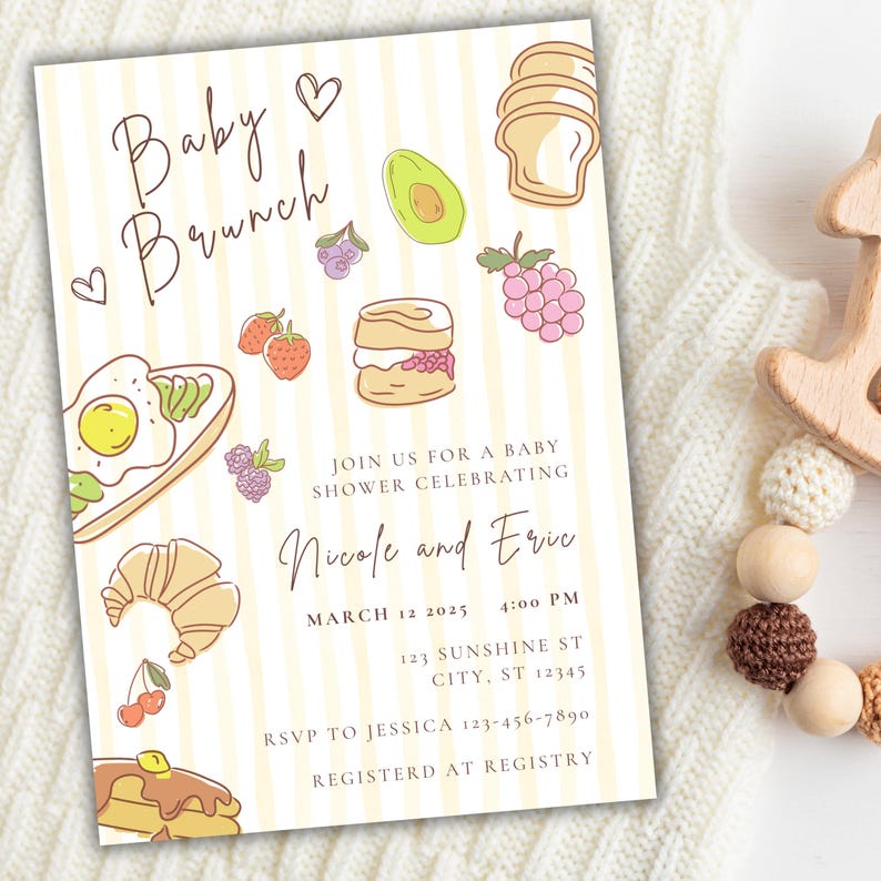 Editable Baby Brunch Baby Shower Invitation Template Instant Digital ...