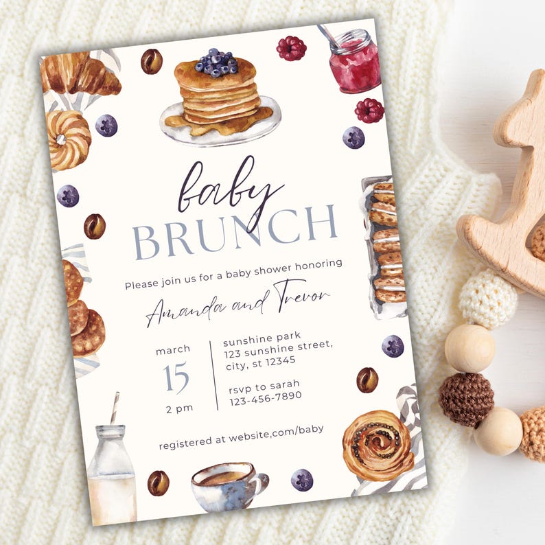 Editable Brunch Baby Shower Invitation Set (digital Download) - Etsy