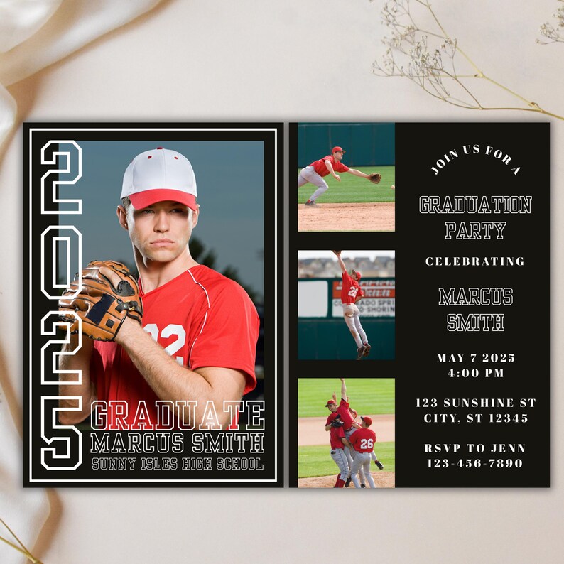 Editable Graduation Announcement 2025 Party Invitation Instant Digital ...