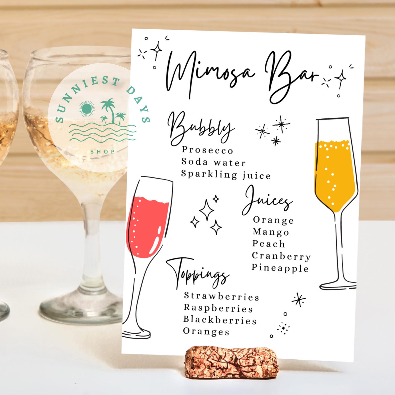 Editable Mimosa Bar Cart Bridal Baby Wedding Shower Bar Menu Digital ...