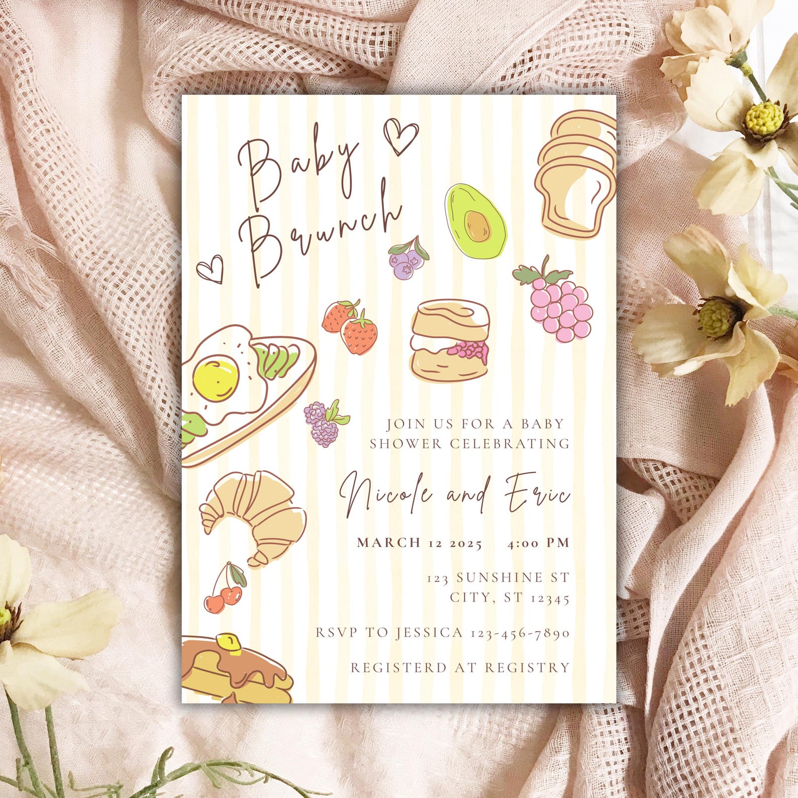 Editable Baby Brunch Baby Shower Invitation Template Instant Digital ...