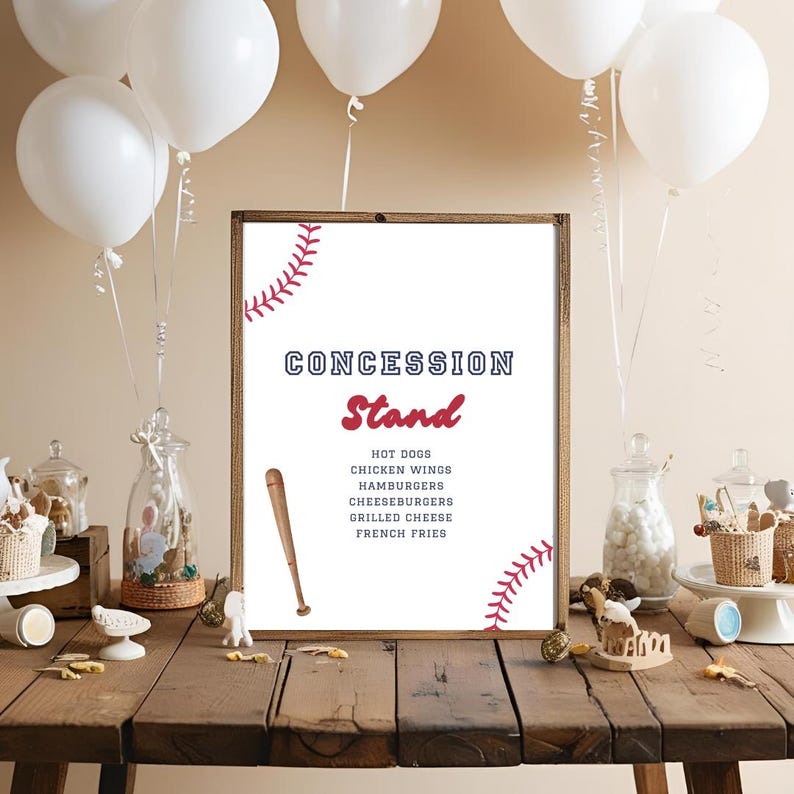 Baseball Birthday Party Sign Bundle Printable Sports Party Table Decor ...