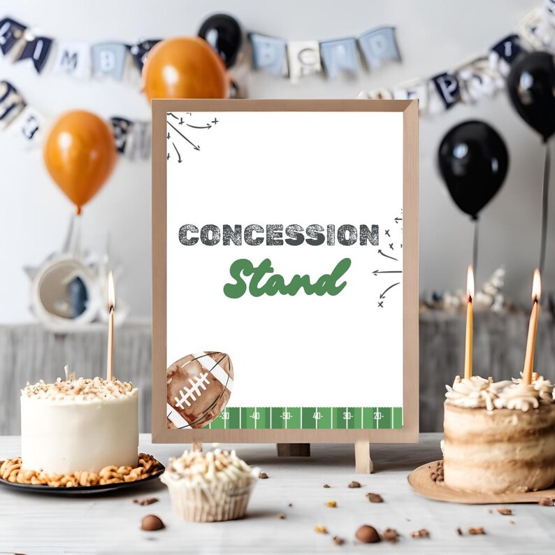 Football Birthday Party Signs Printable Football Party Table Decor ...