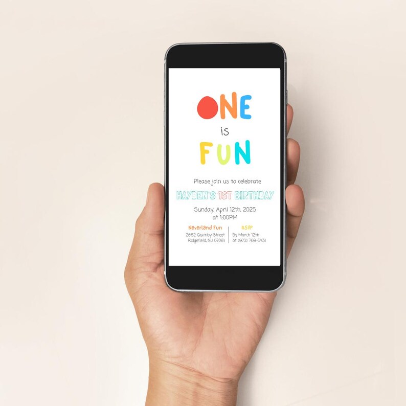 ONE is Fun Birthday Invitation One is Fun Invite First Birthday Party ...