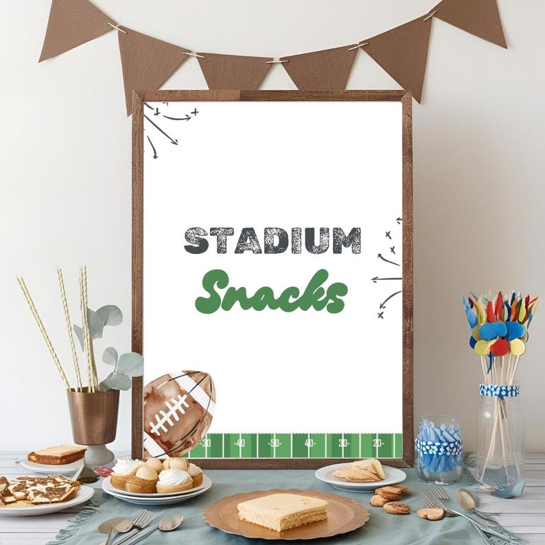 Football Birthday Party Signs Printable Football Party Table Decor ...