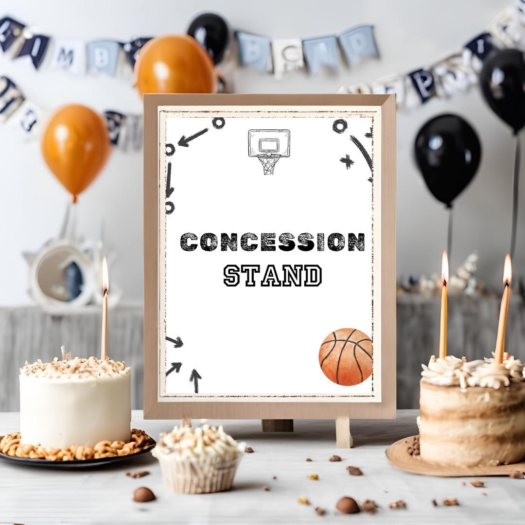 Basketball Birthday Party Signs Bundle Digital Printable Party Table ...