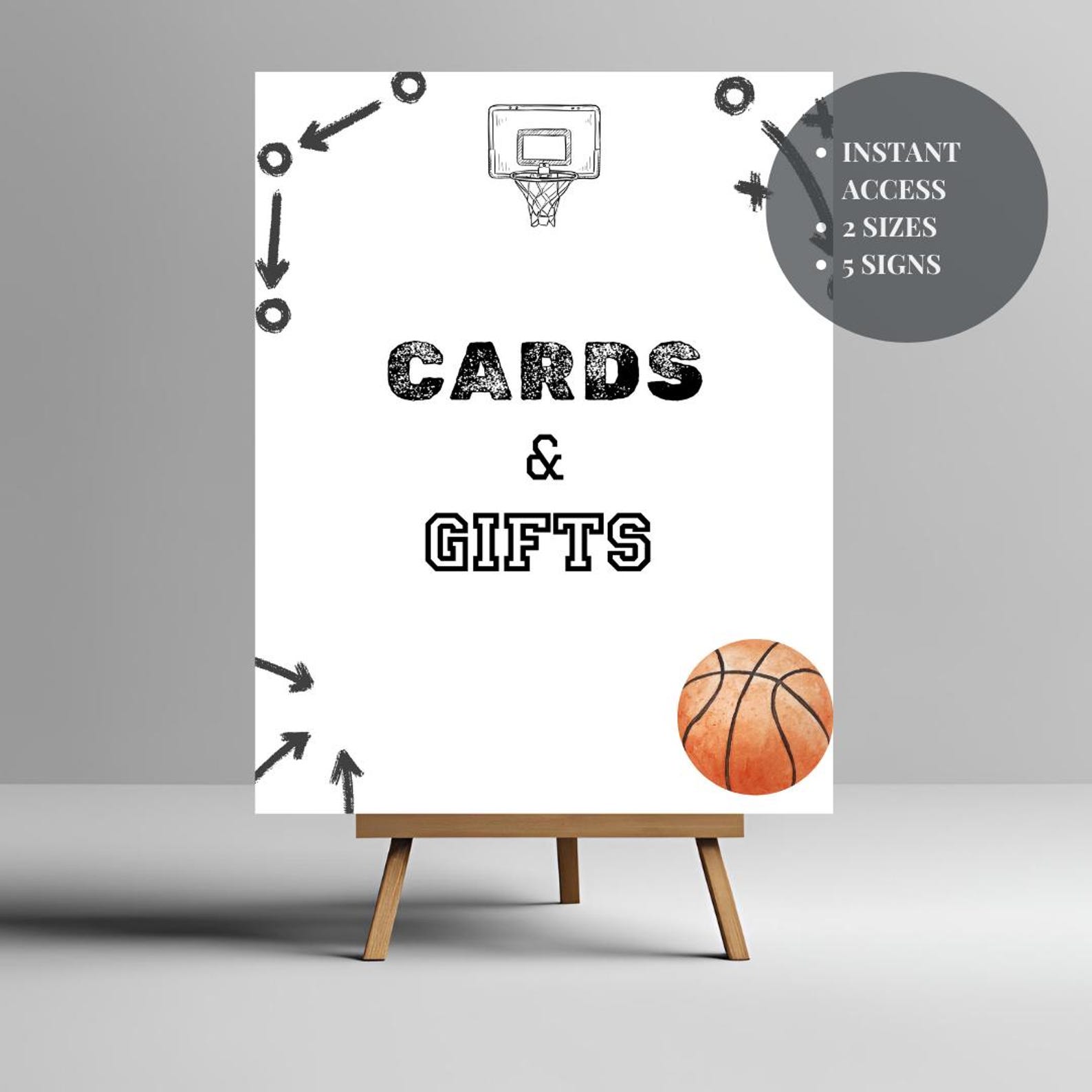 Basketball Birthday Party Signs Bundle Digital Printable Party Table ...