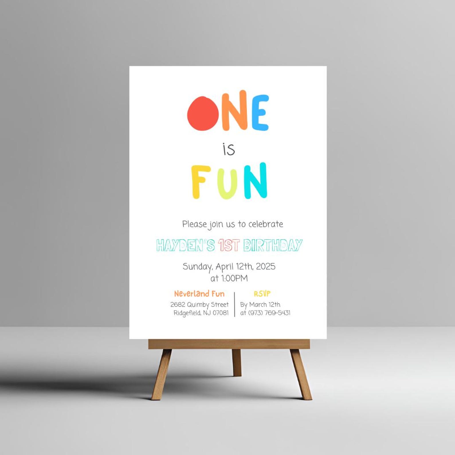 ONE is Fun Birthday Invitation One is Fun Invite First Birthday Party ...