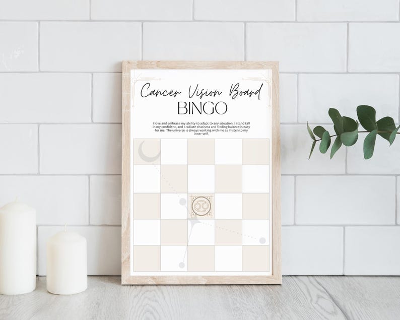 Cancer - Zodiac Vision Board Bingo Card – Printable Digital Download ...