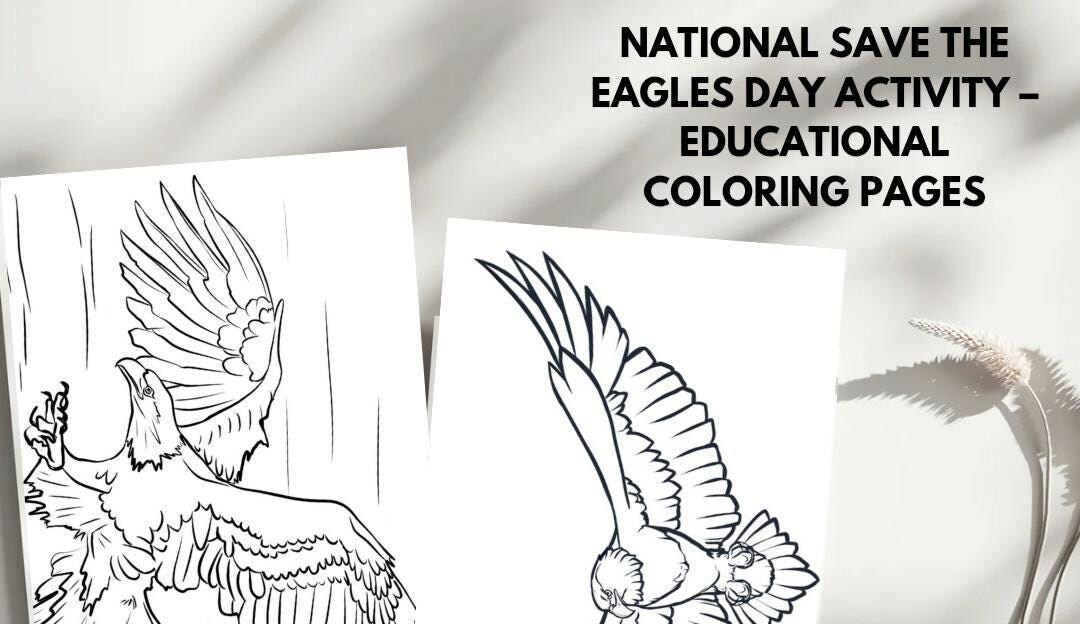 Save the Eagles Coloring Pages – Printable Digital Download for Kids ...