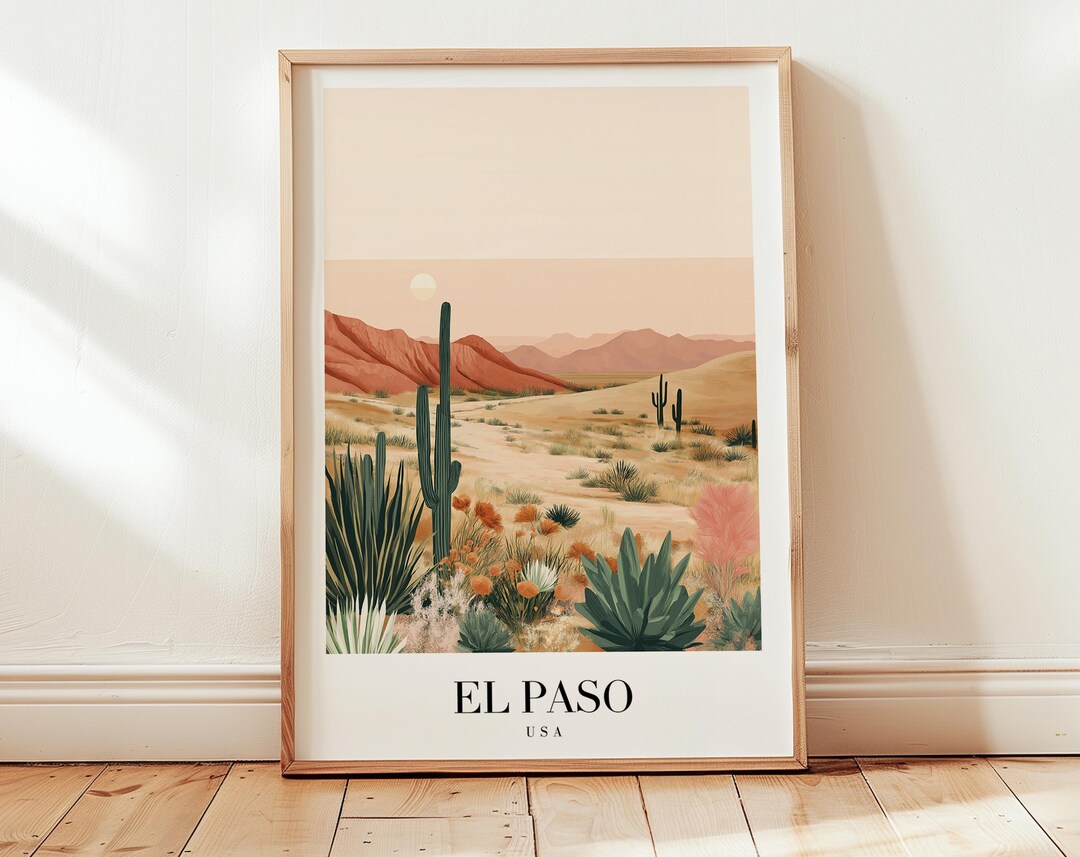 El Paso Travel Poster: Vintage USA Wall Art - Etsy