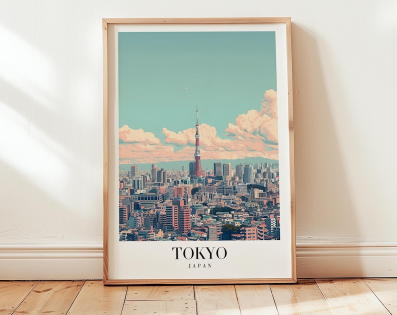 Tokyo Travel Poster: Japan Cityscape Art Print - Etsy