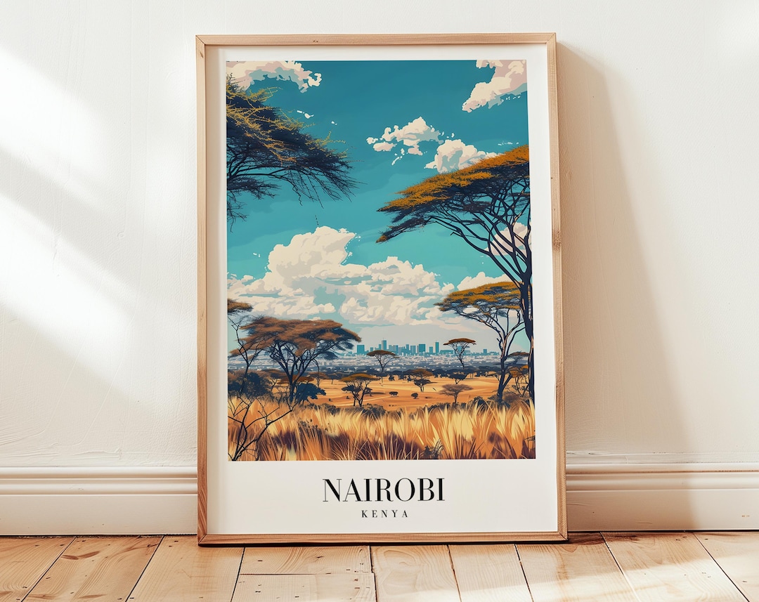 Nairobi Travel Poster, Kenya Wall Art, Personalized Gift, Birthday Gift ...